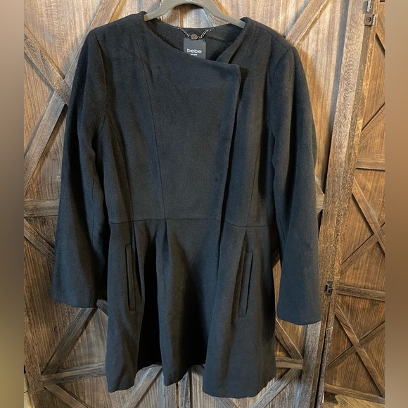 bebe | Jackets & Coats | Bebe Woolblend Flared Peacoat | Poshmark